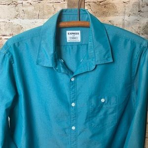 Express | Shirts | Fitted Express Dress Shirt In Turquoise | Poshmark